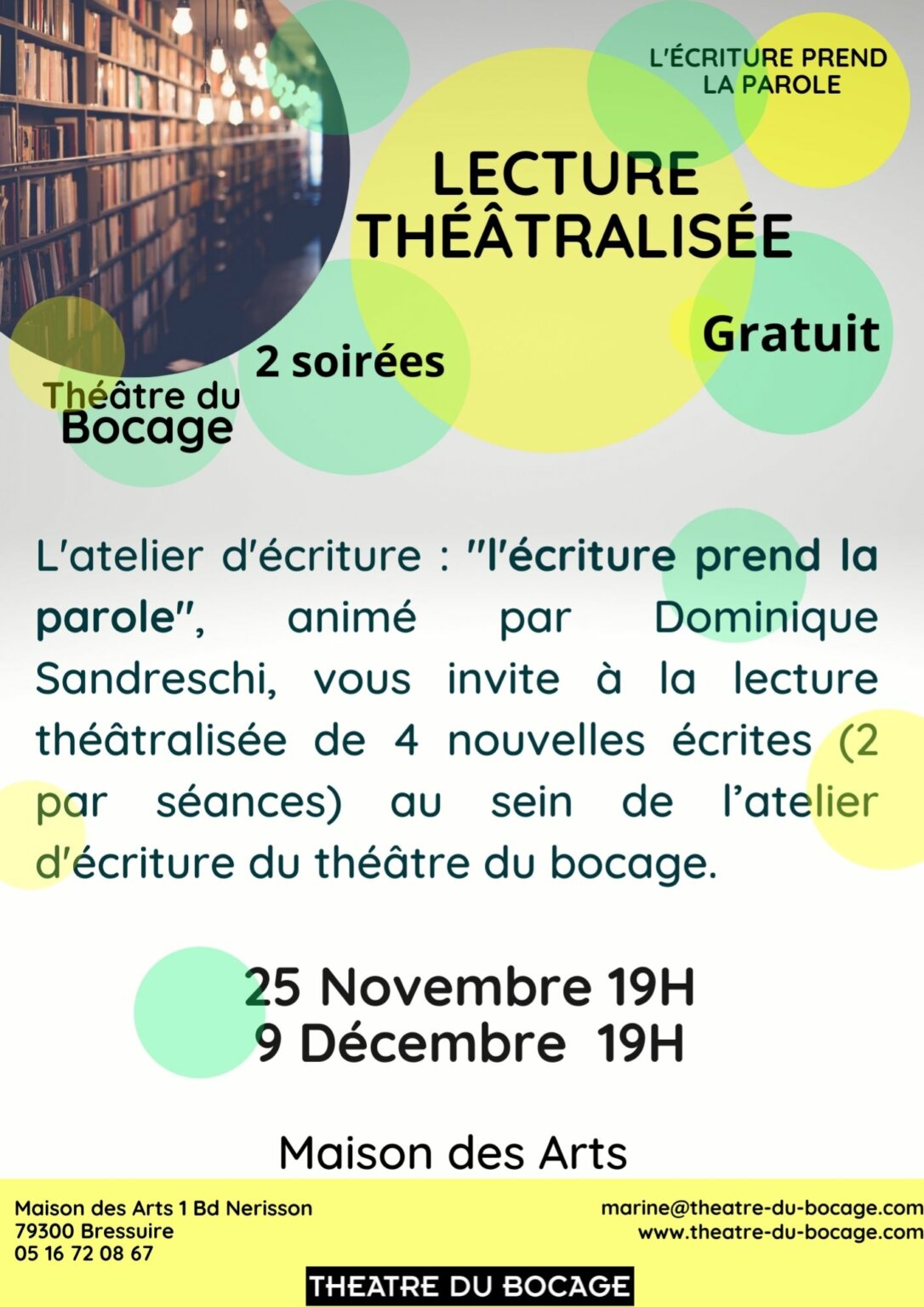 Lecture Théâtralisée - Théâtre-du-Bocage Lecture Théâtralisée - Théâtre-du-Bocage